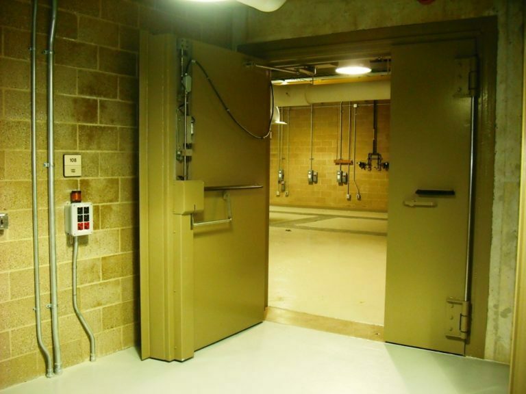 Asymmetrical Bi-Swing Blast Door - Electric Power Door