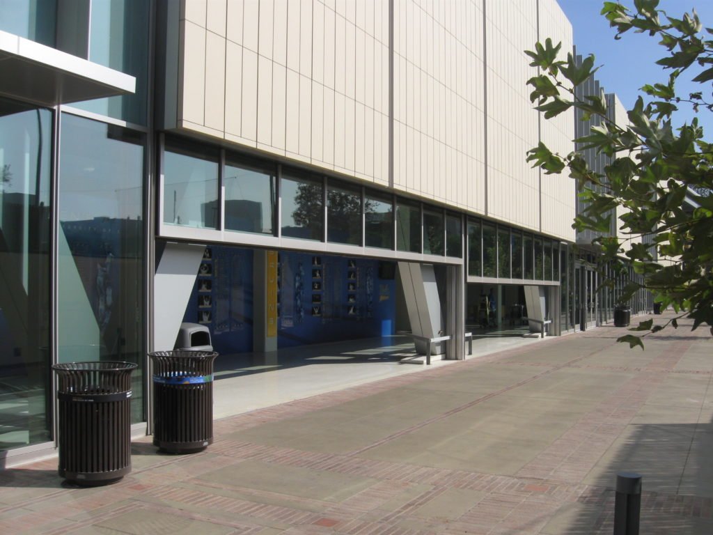 Glazed Vertical Lift Door on Pauley Pavilion UCLA - Electric Power Door